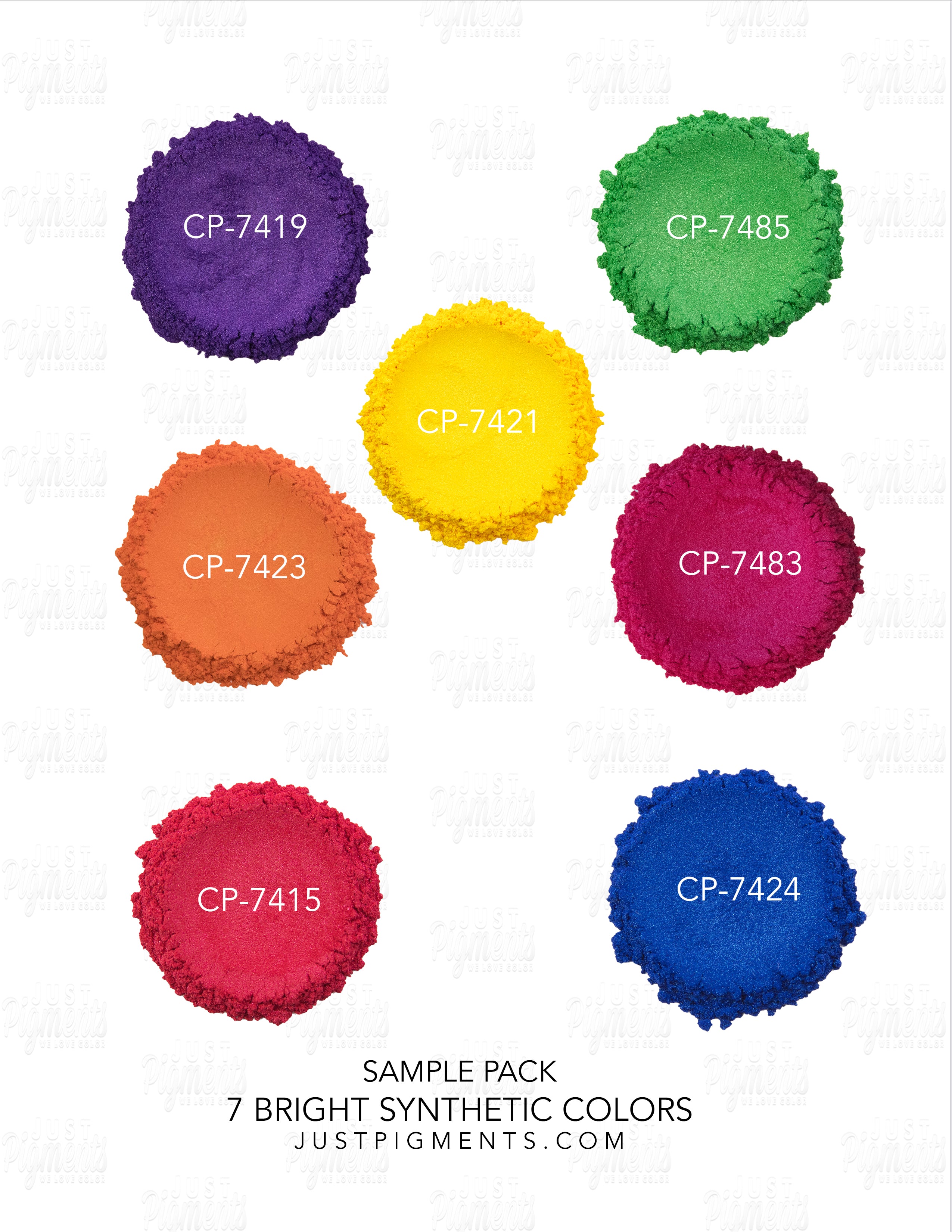 Sample Pack 7 Bright Synthetic Colors – Just Pigments