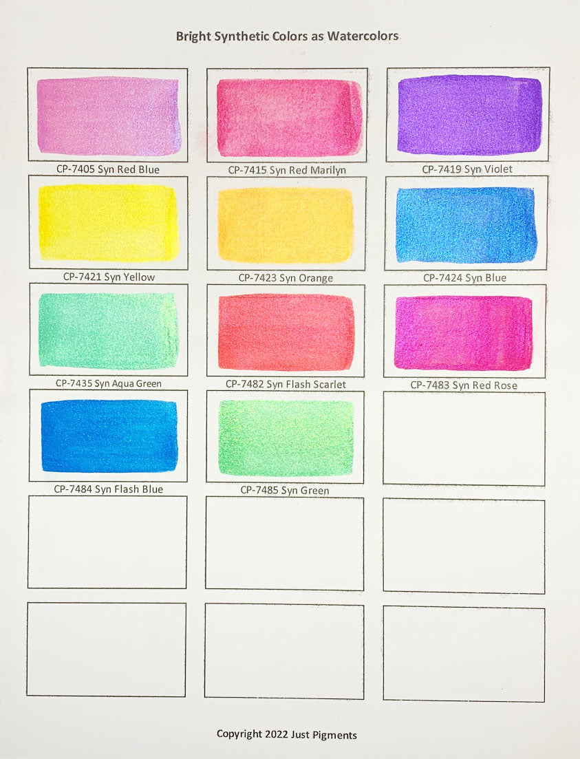 Sample Pack 7 Bright Synthetic Colors – Just Pigments